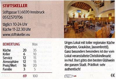 Über den Stiftskeller Innsbruck, das Restaurant und Bierlokal in der ...