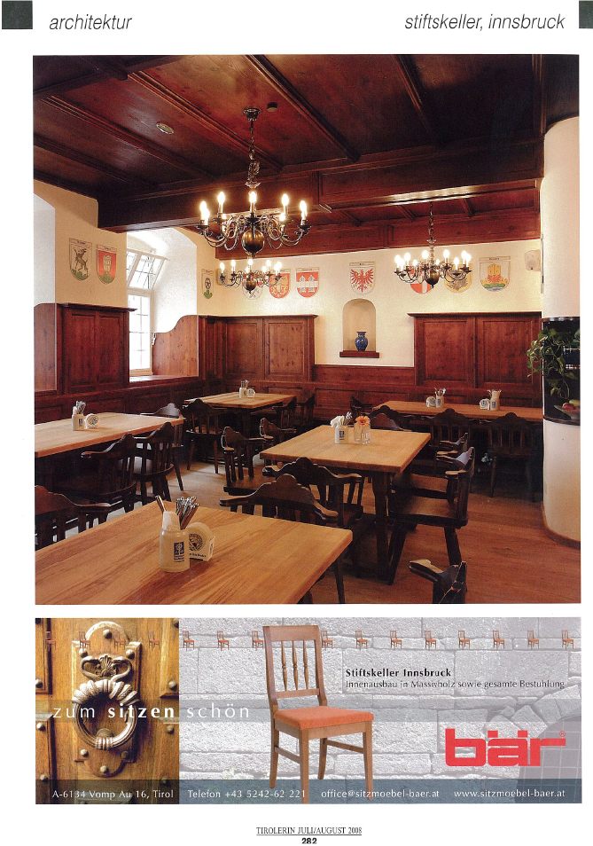 Über den Stiftskeller Innsbruck, das Restaurant und Bierlokal in der ...